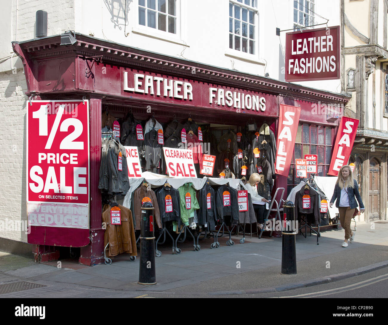 Leather Fashion Clothes Shop Canterbury Kent UK Stock Photo - Alamy