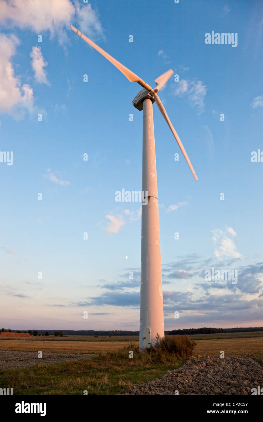 Wind power landscape at sunset Stock Photo - Alamy
