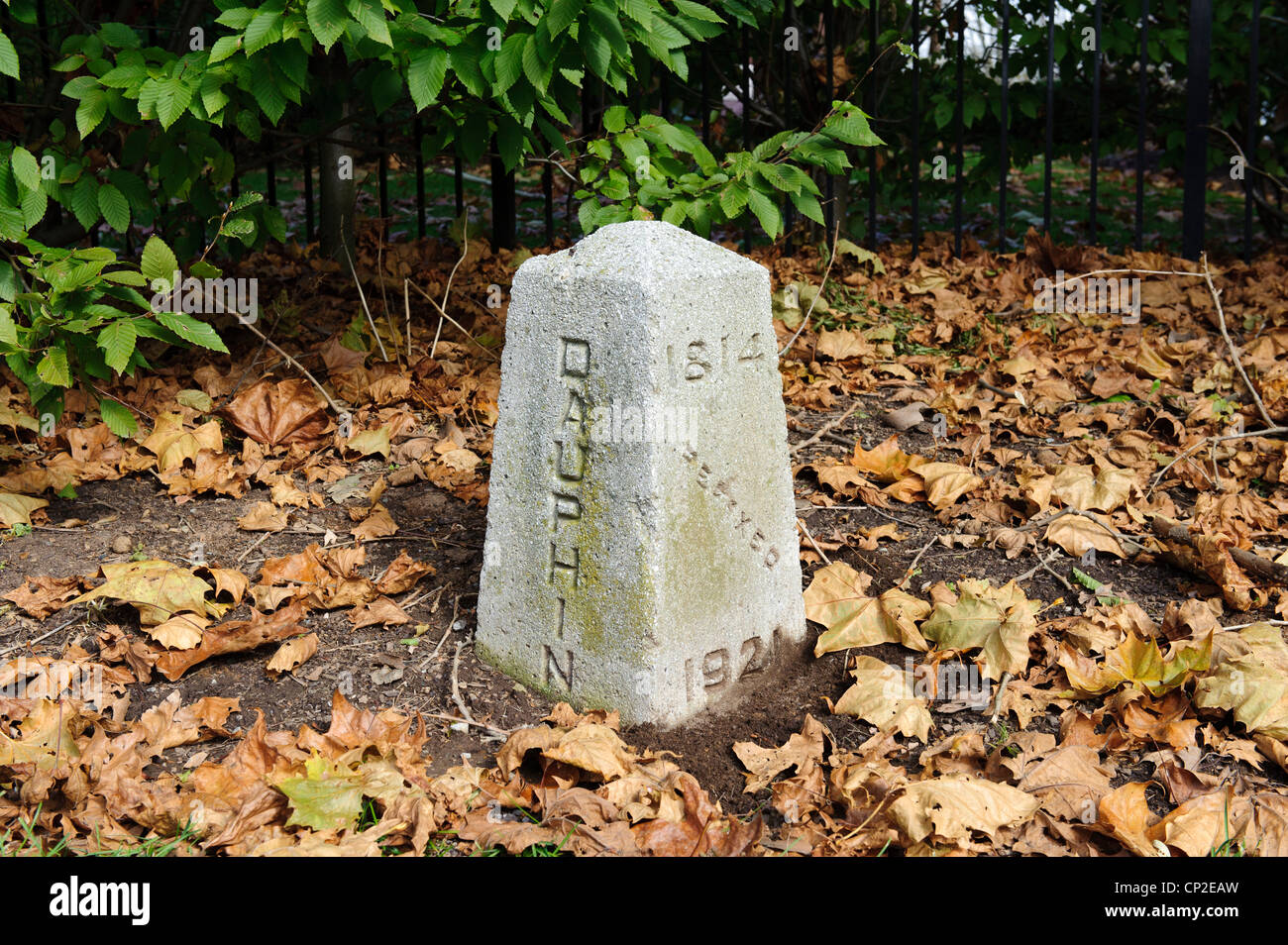 TRI-COUNTY BORDER MARKER STONE OF LANCASTER LEBANON AND DAUPHIN ...