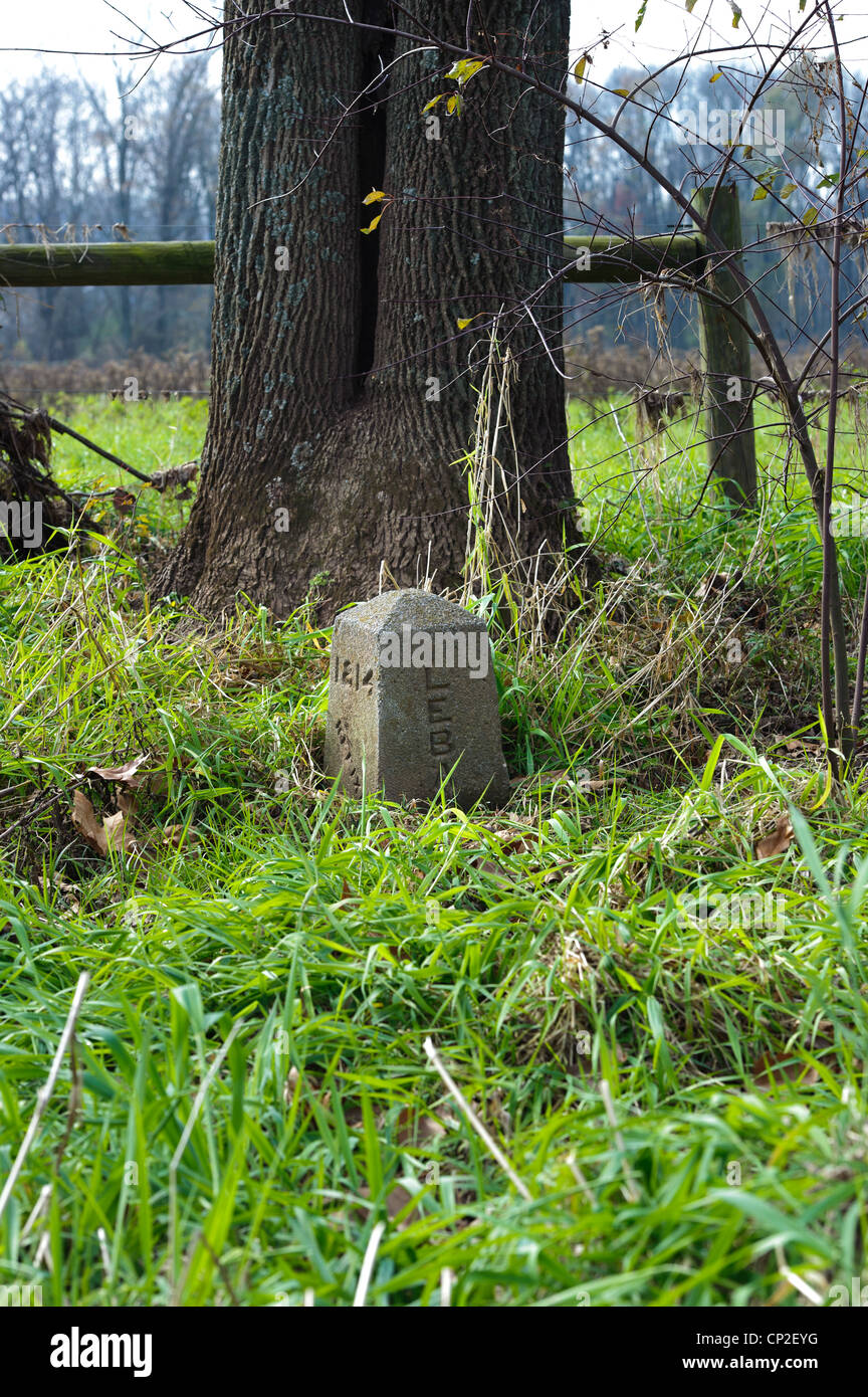 TRI-COUNTY BORDER MARKER STONE OF LANCASTER LEBANON AND DAUPHIN ...