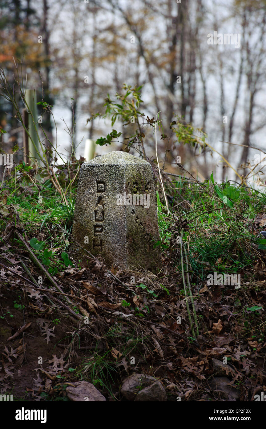 TRI-COUNTY BORDER MARKER STONE OF LANCASTER LEBANON AND DAUPHIN ...