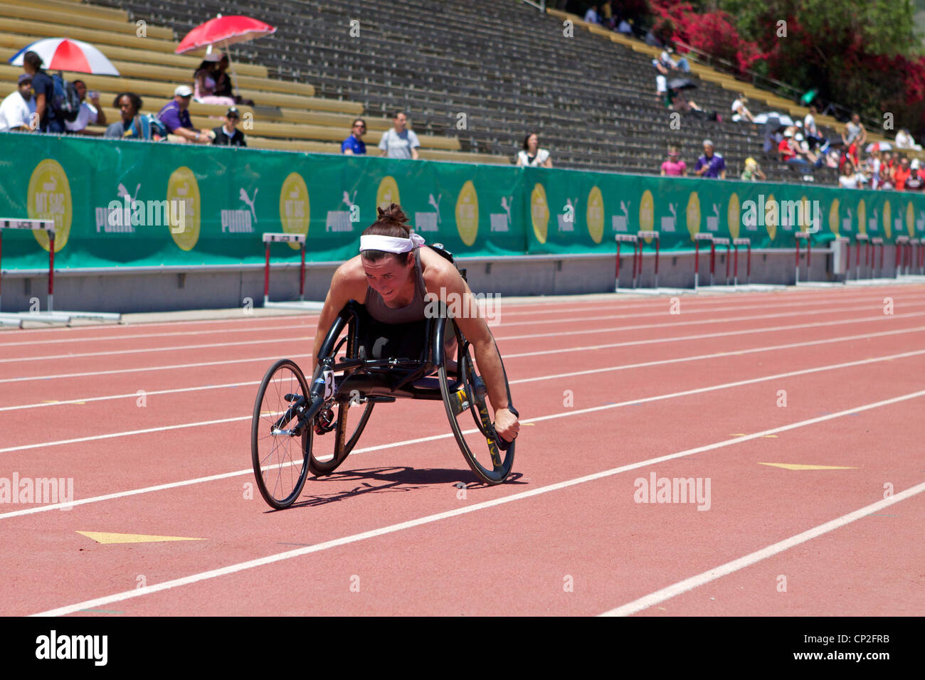 Women's 1500m wheelchair race At the Mt Sac relays 2012, Walnut ...