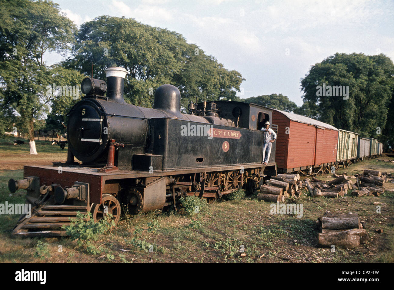 Edwardian 2-6-2T scene at Encarnacion on the Argentinian border Stock ...