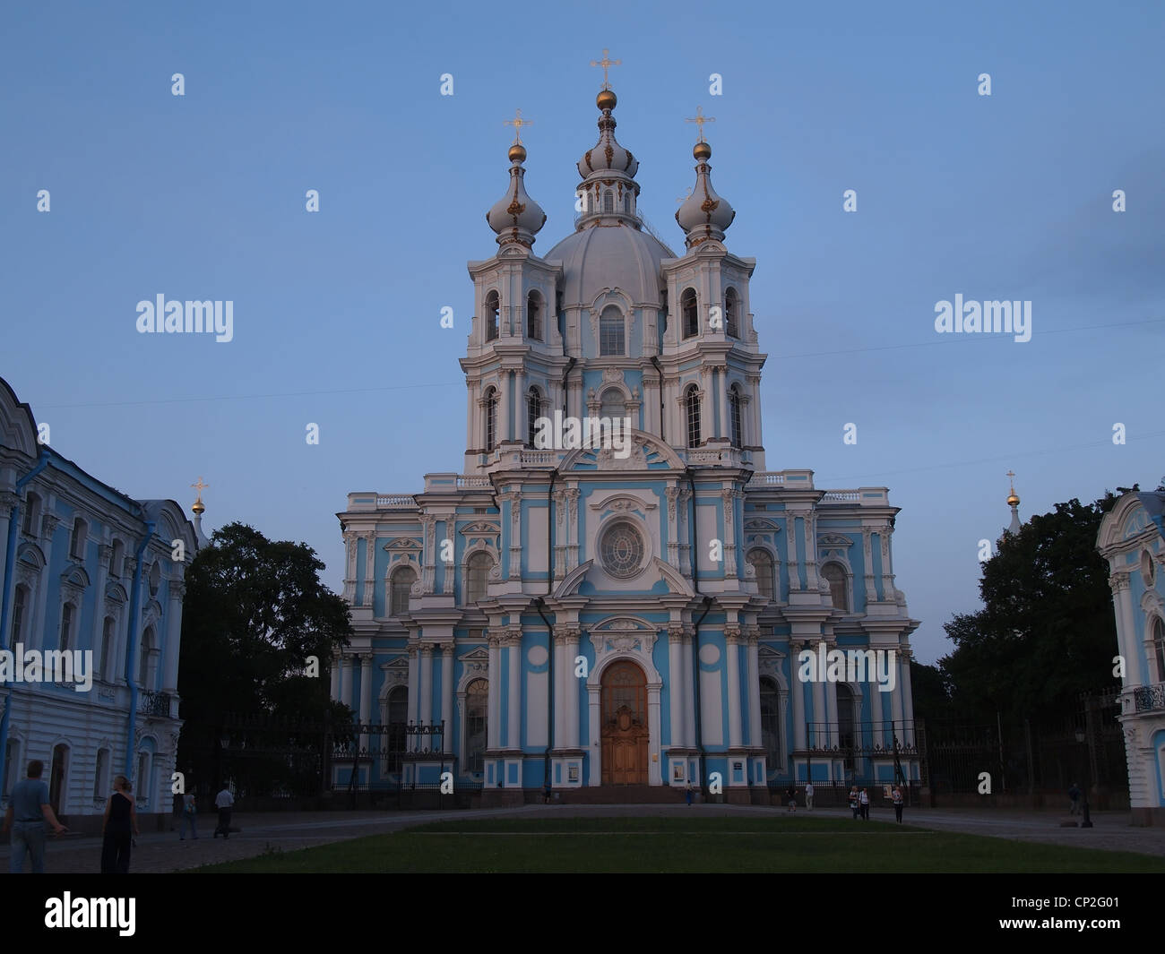 Smolny Cathedral in St. Petersburg during the white nights Stock Photo ...