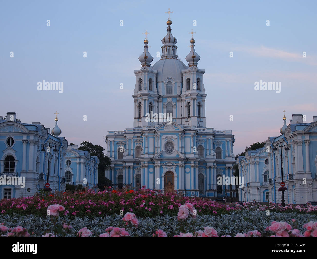 Smolny Cathedral in St. Petersburg during the white nights Stock Photo ...