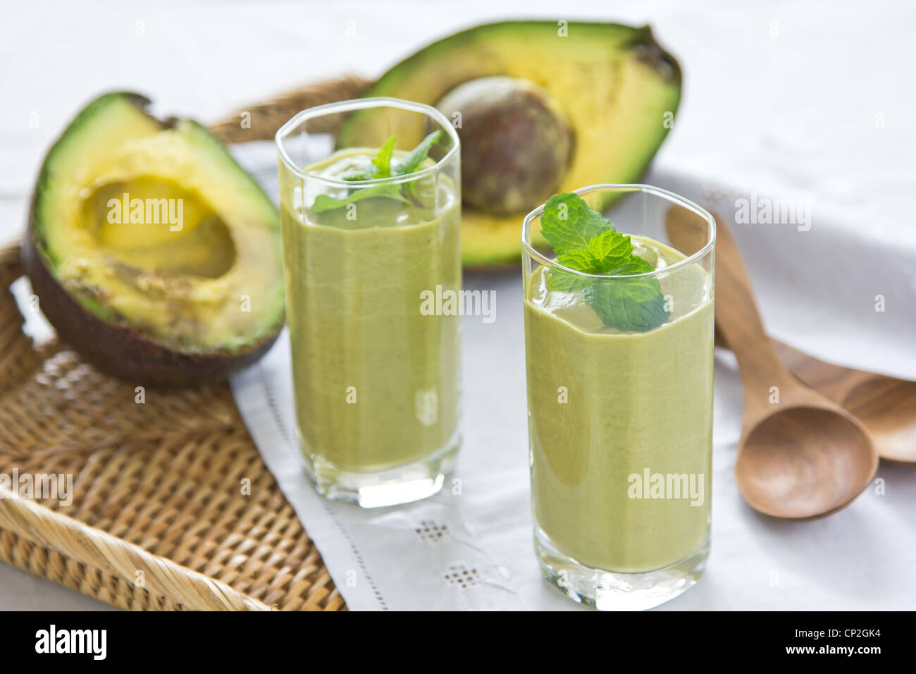 Avocado smoothie [ Healthy drink] Stock Photo - Alamy