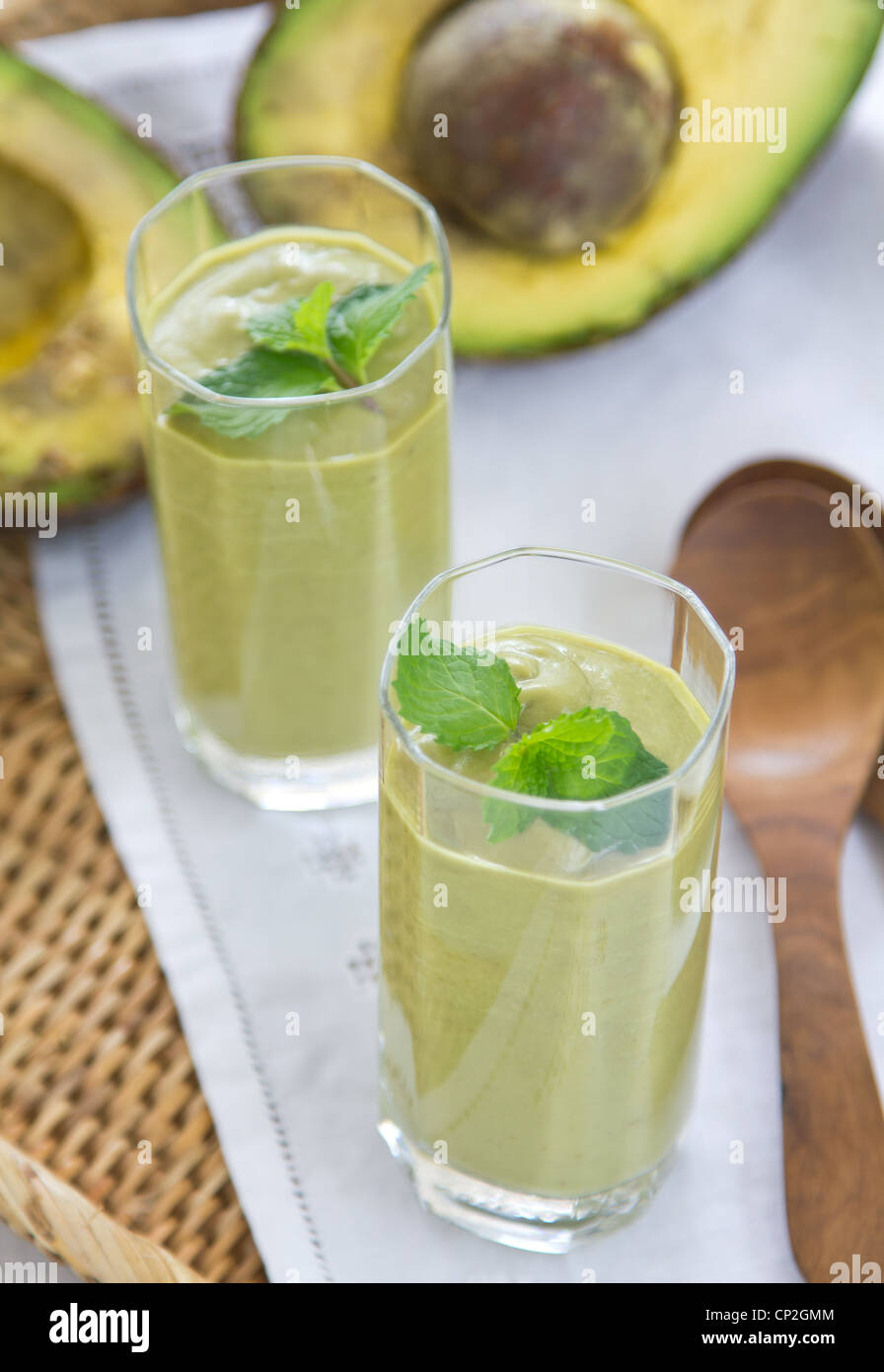 Avocado smoothie [ Healthy drink] Stock Photo - Alamy