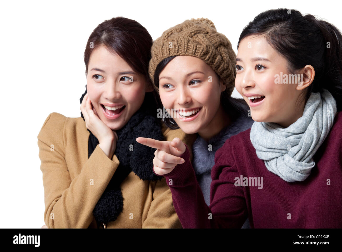 View three surprised girls hi-res stock photography and images - Alamy