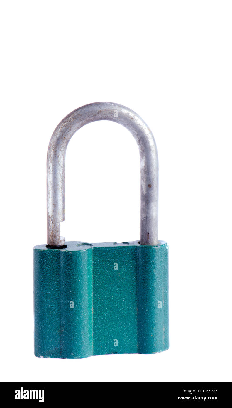 isolated on white background metal lock Stock Photo - Alamy