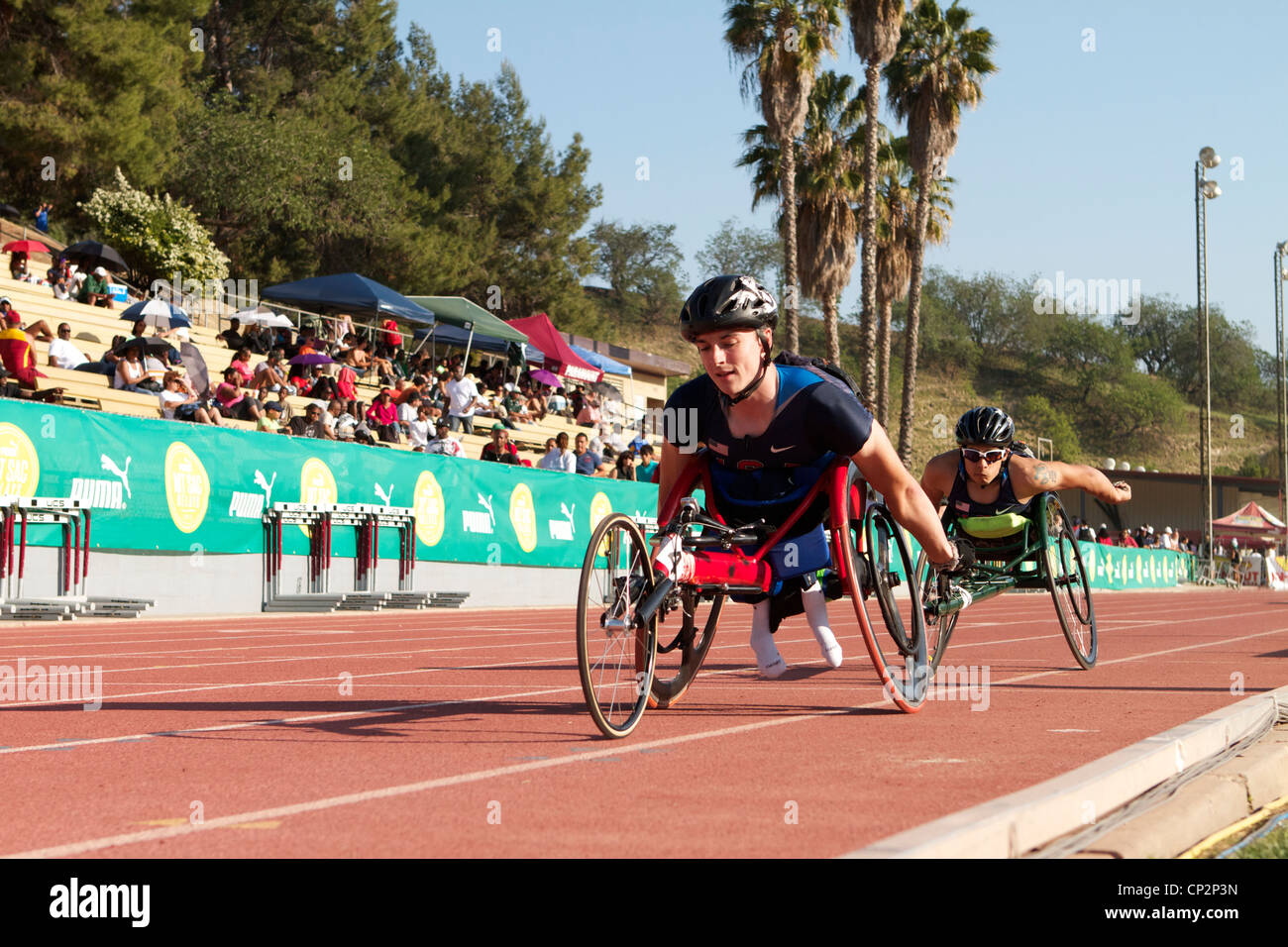 USA Mens 1500m wheelchair race At the Mt Sac relays 2012, Walnut ...