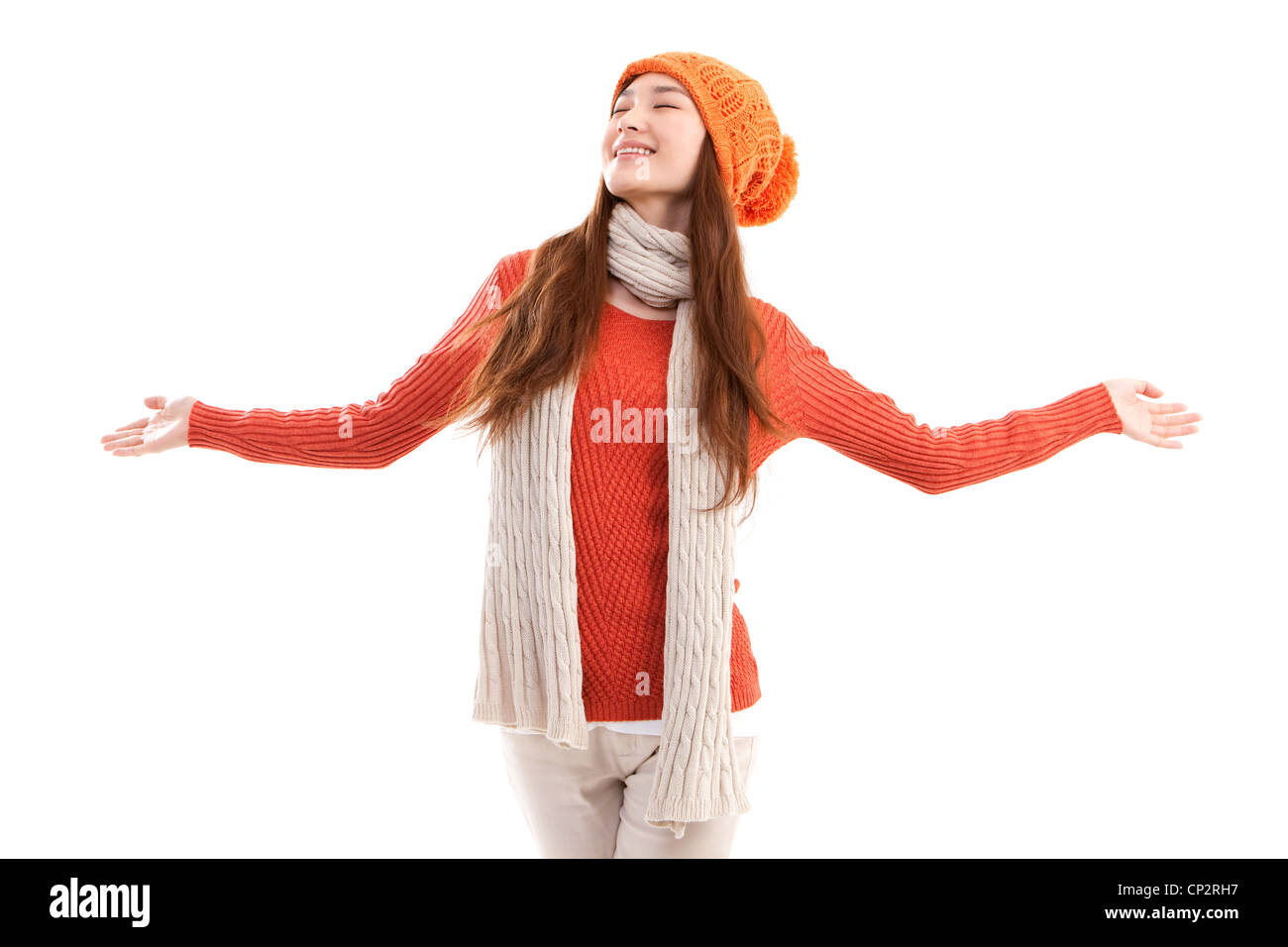Young woman arms outstretched Stock Photo - Alamy