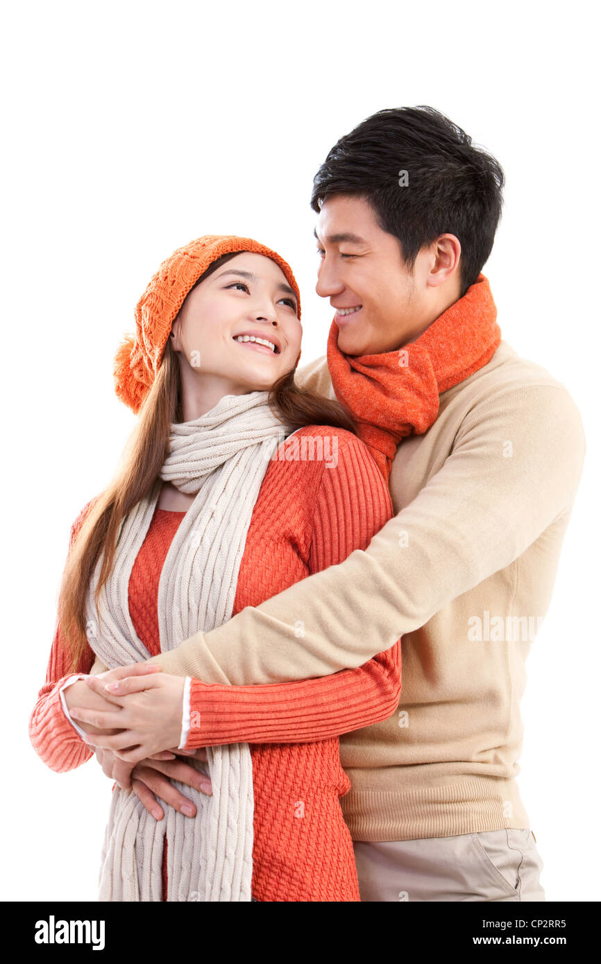 Young affectionate couple embracing Stock Photo - Alamy