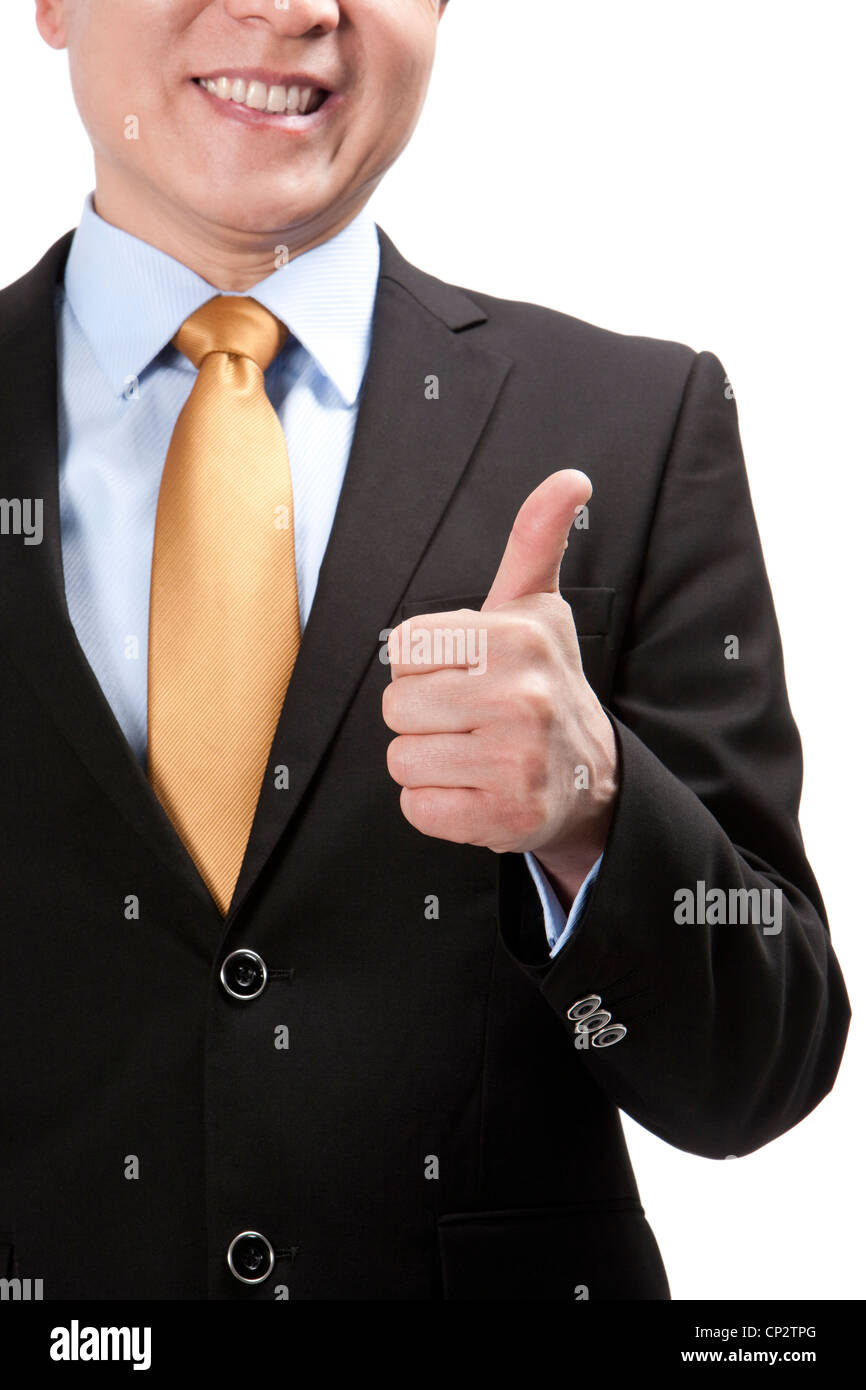 Businessman doing thumbs-up Stock Photo - Alamy