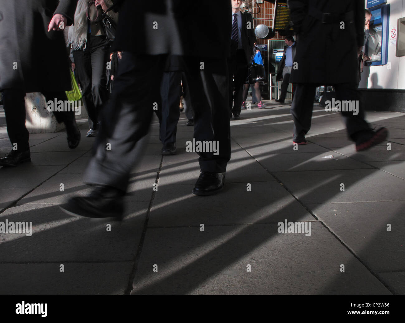 Commuters at rush hour in London Bridge, London, UK Stock Photo - Alamy