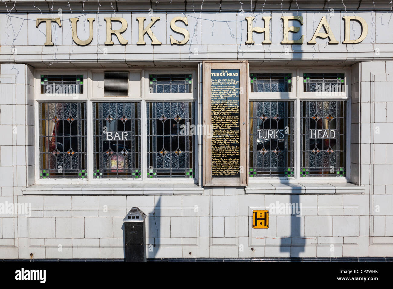 Detail from The Turks Head Hotel, Tynemouth, Tyne and Wear, England UK ...