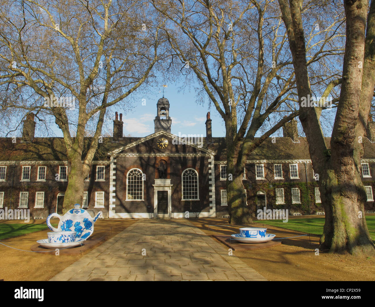 Exhibition of giant tea set at the Geffrye Museum in Hackney, London ...