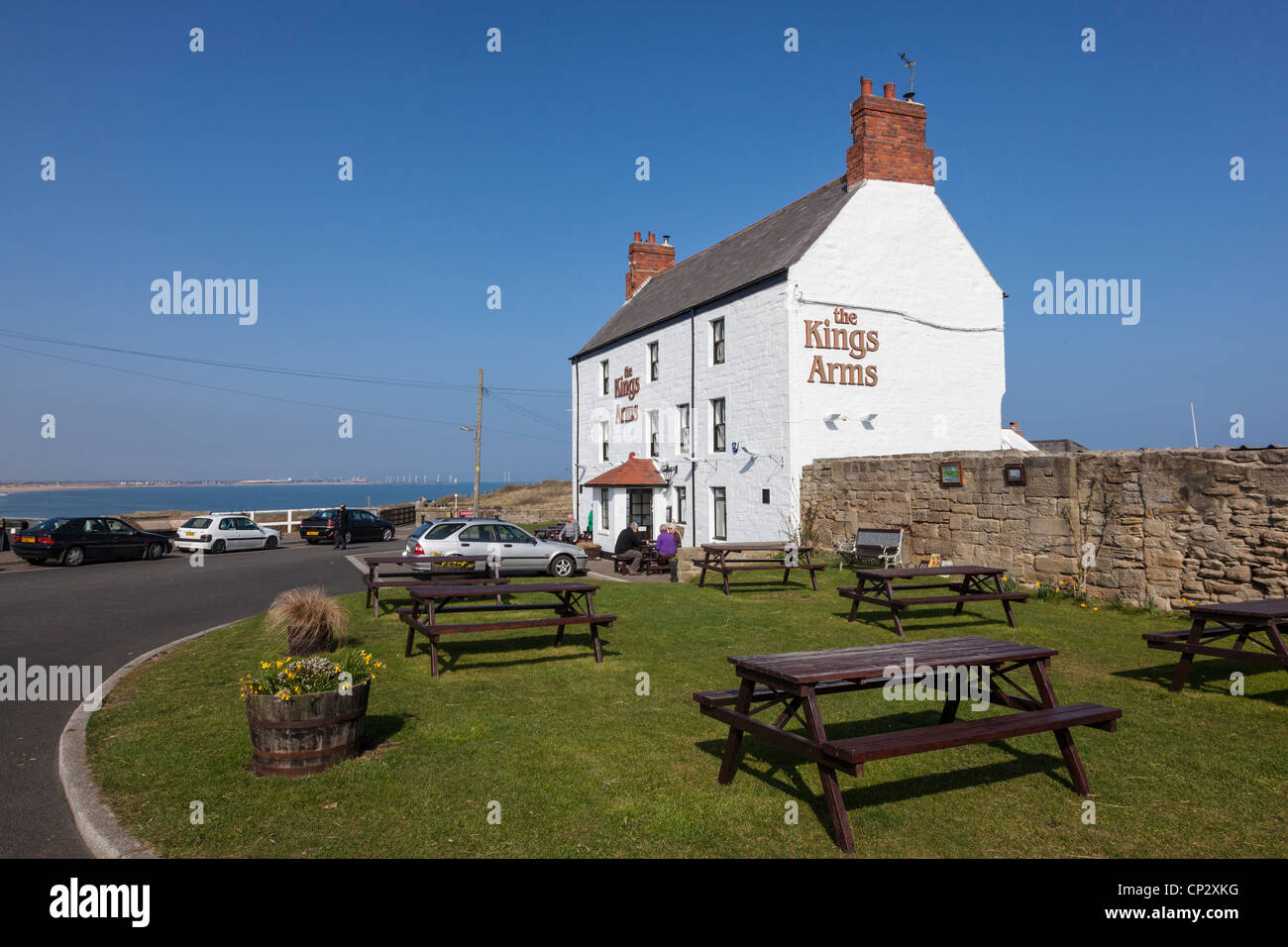 The Attractive Kings Arms pub at Seaton Sluice on the Northumberland ...