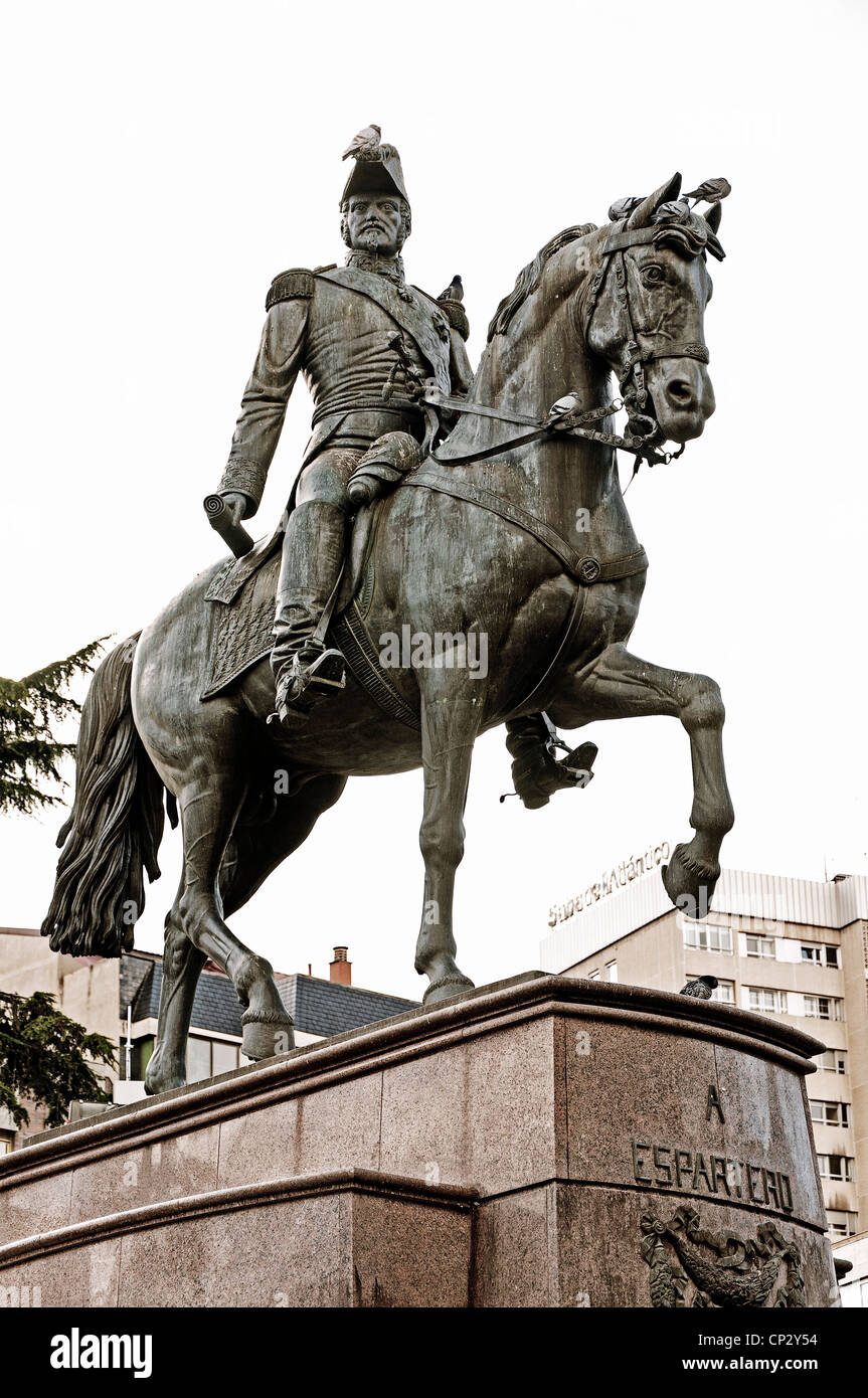 Statue of General Espartero in the square of Espolón, Logroño city, La ...