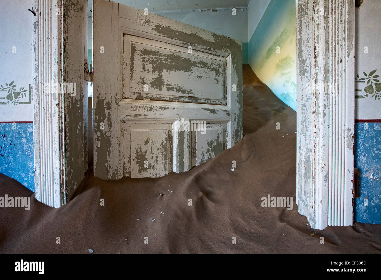 Sand And Doorway Inside Abandoned House High Resolution Stock ...