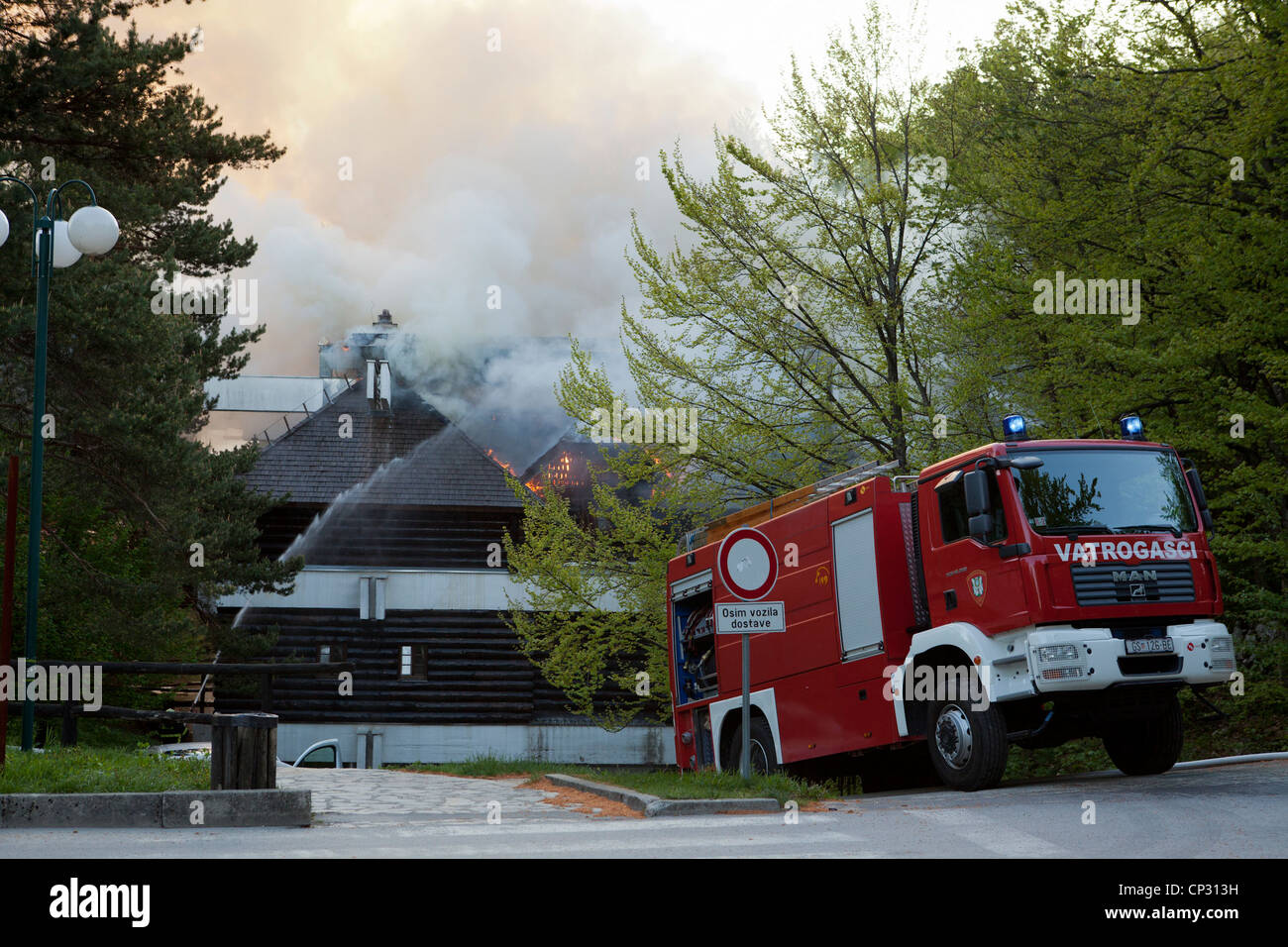 Croatian restaurant Licka Kuca entrance to Plitvice Lakes National Park ...