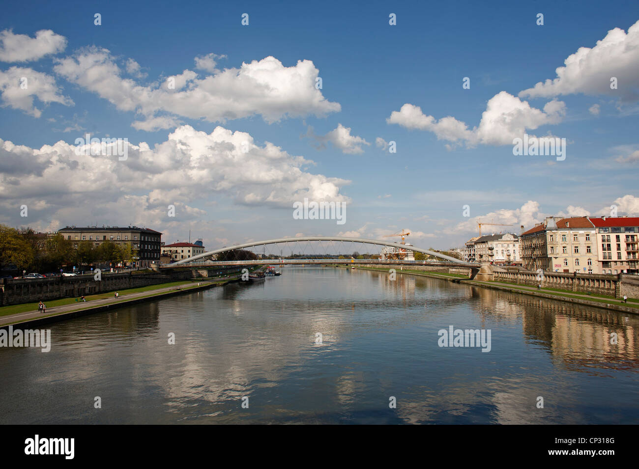 Krakow, bridge Bernatka, river Wisla Stock Photo - Alamy