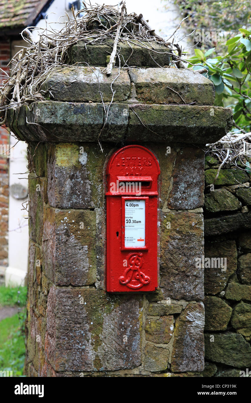 Post box in Friday Street, Surrey Hills, Surrey, England Stock Photo ...