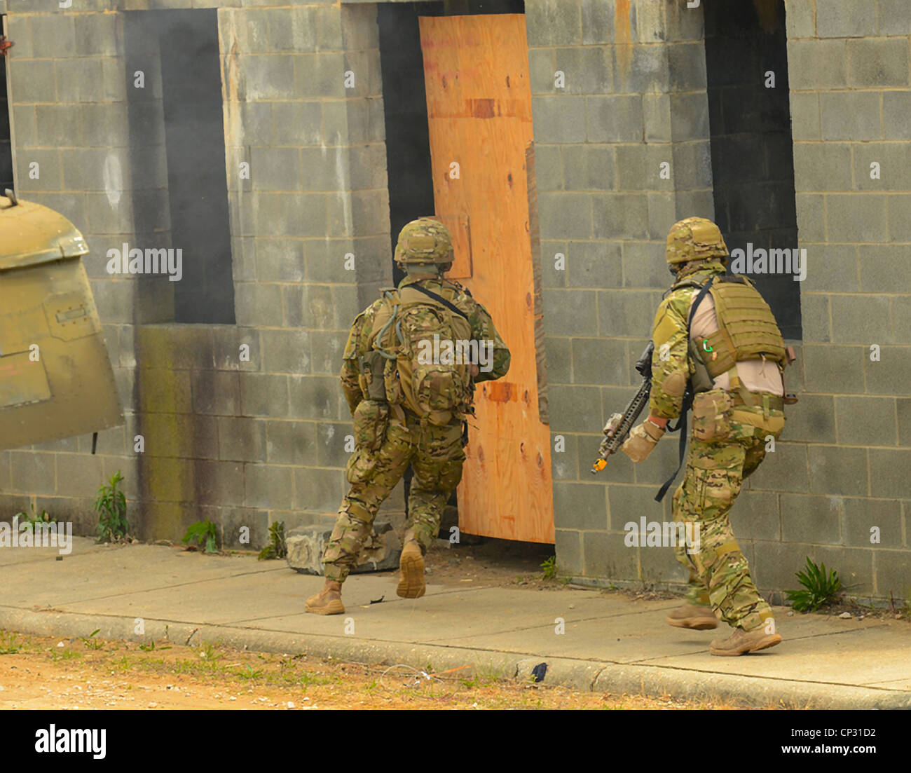 US Special Operations Forces during a staged firefight demonstrating ...