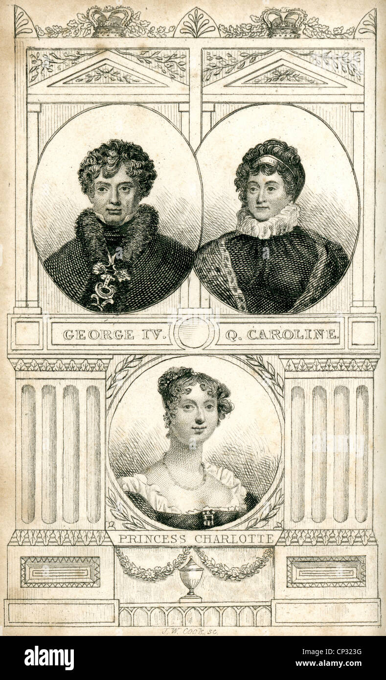 Portrait of King George IV, Queen Caroline, and Princess Charlotte of ...