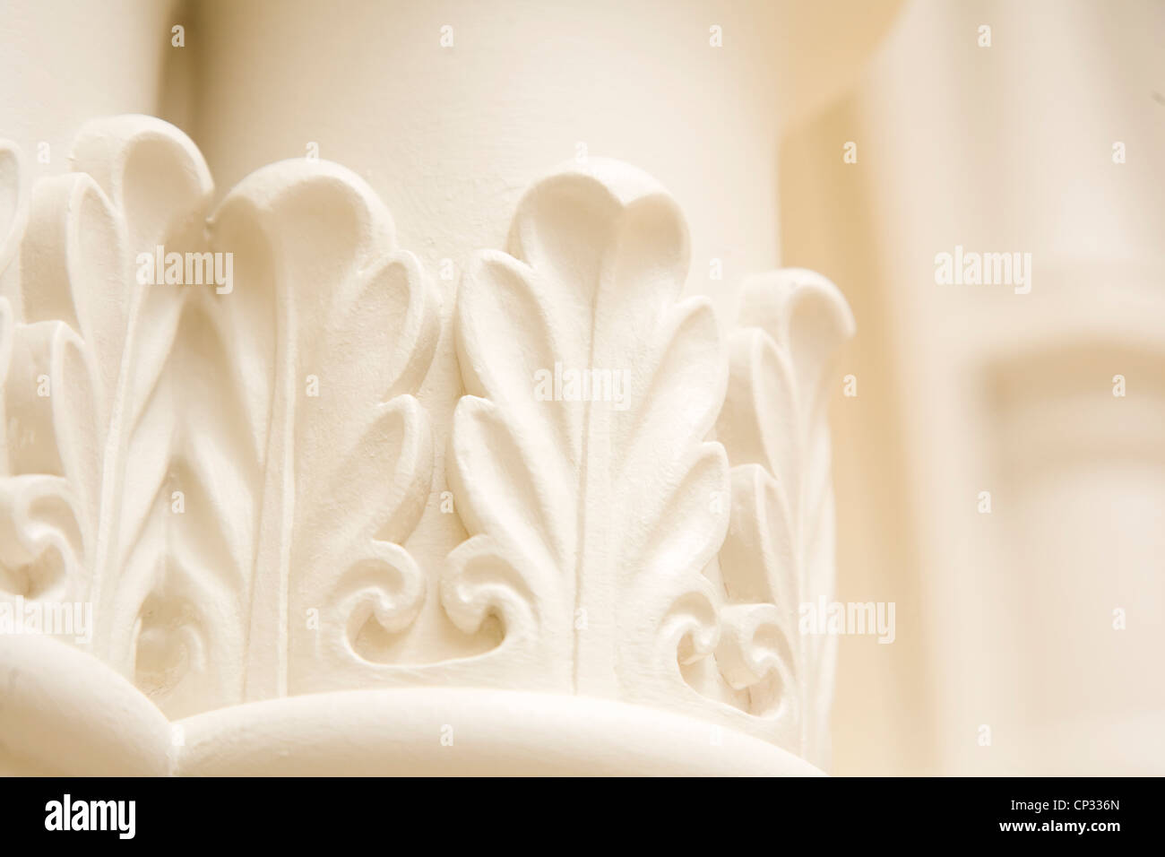 Detail of stone carving, Whitstable Castle, Whistable, Kent, England ...