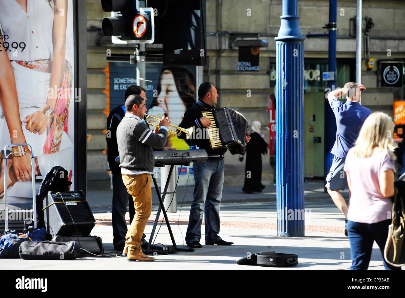Buskers in Manchester Stock Photo - Alamy