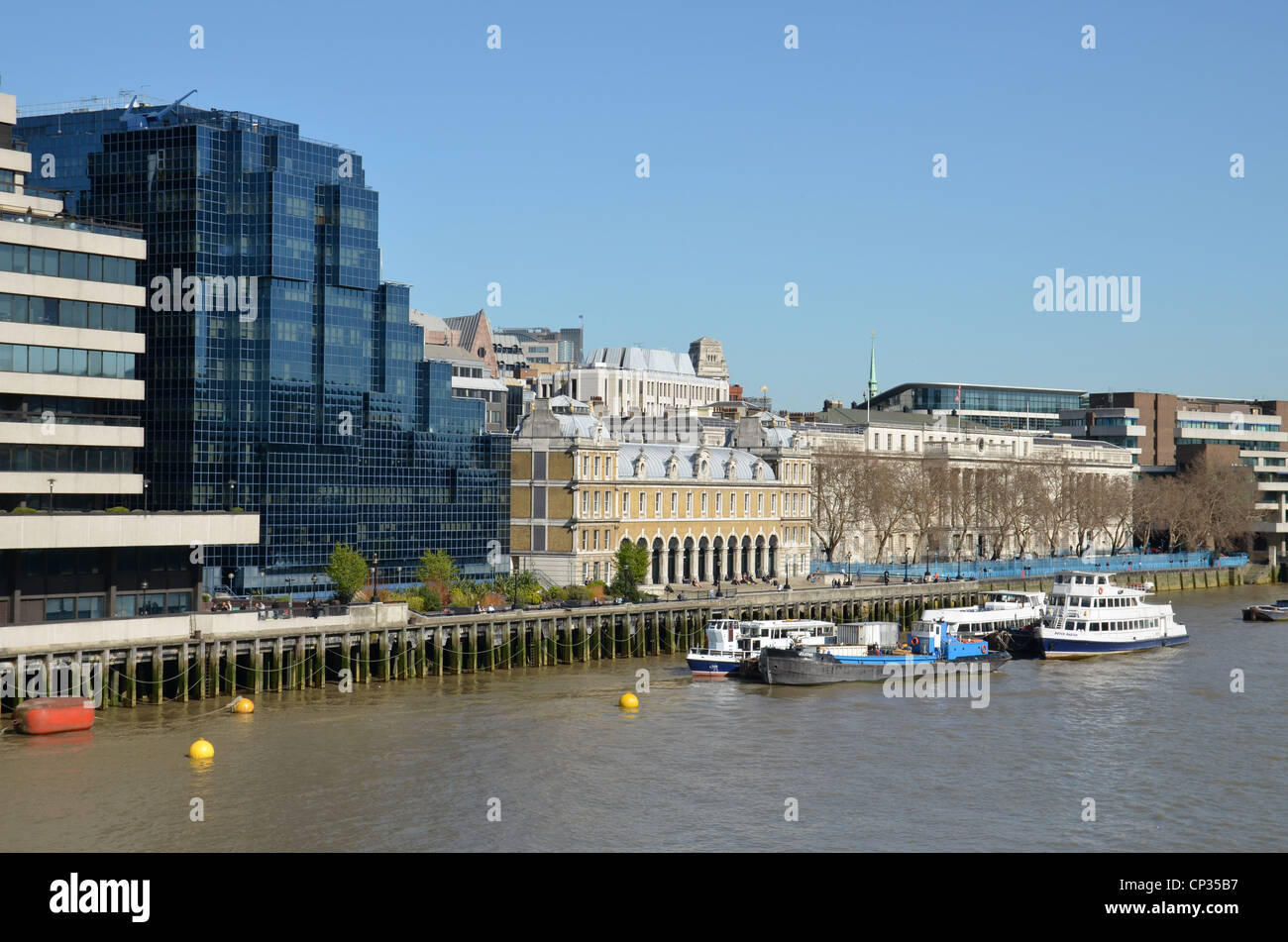 Billingsgate and Northern & Shell buildings along the river Thames ...