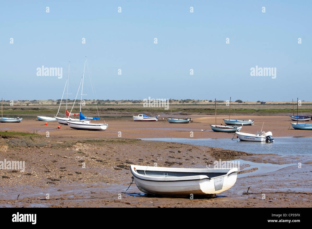 LOW WATER AT BRANCASTER STAITHE. NORTH NORFOLK. UK Stock Photo - Alamy