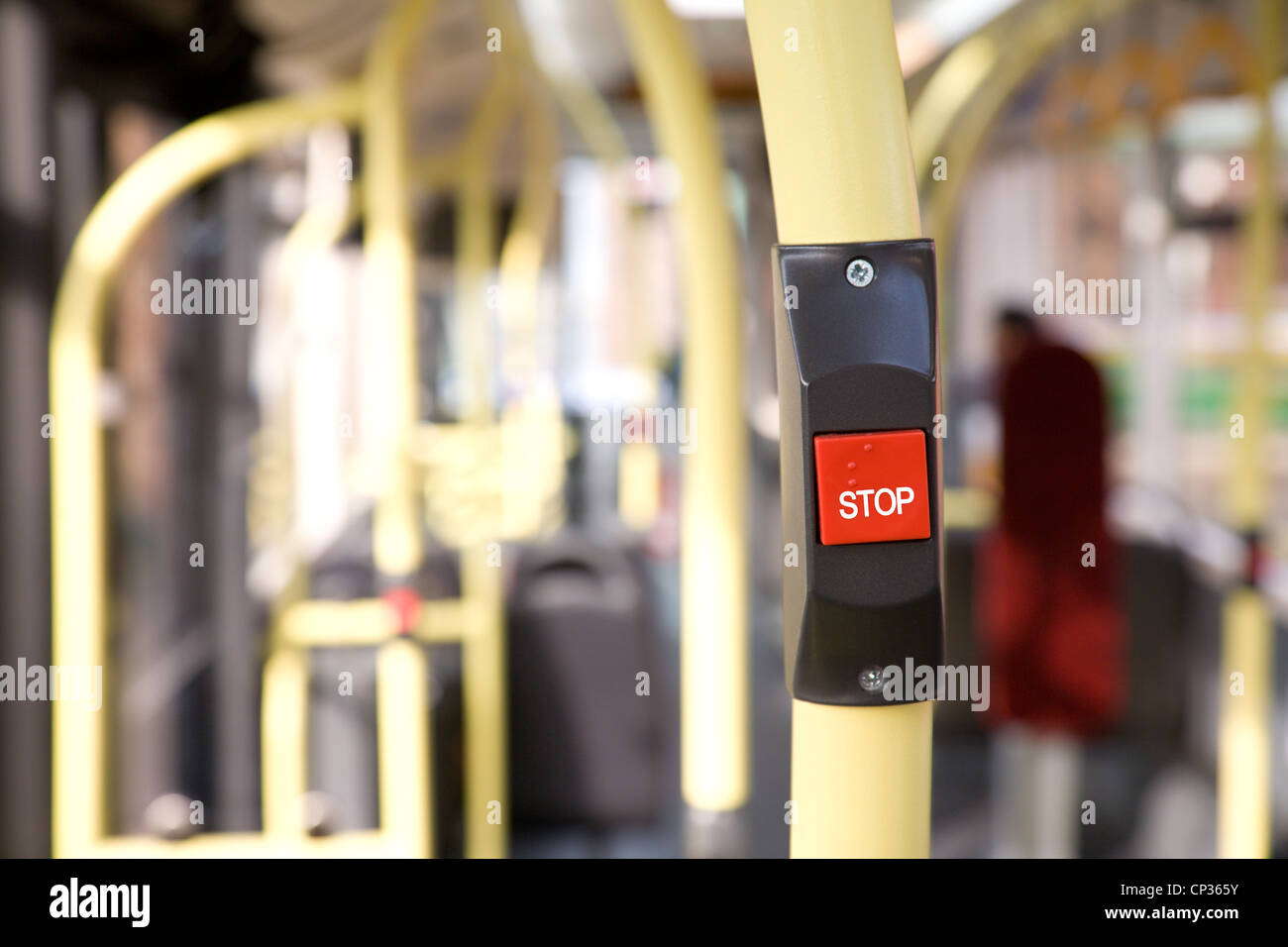 Red stop button on a public bus hi-res stock photography and images - Alamy