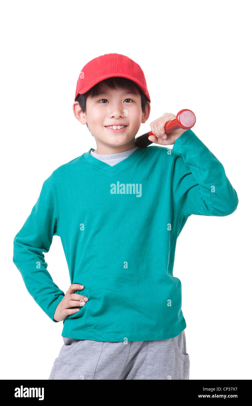 Little boy holding a baseball Bat Stock Photo - Alamy