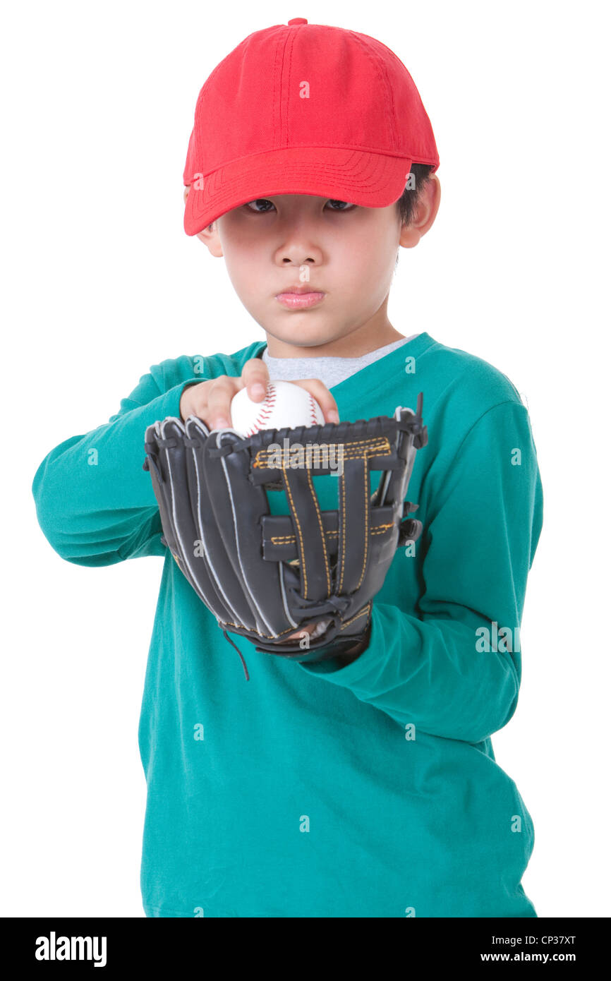 Little boy with baseball gear Stock Photo - Alamy