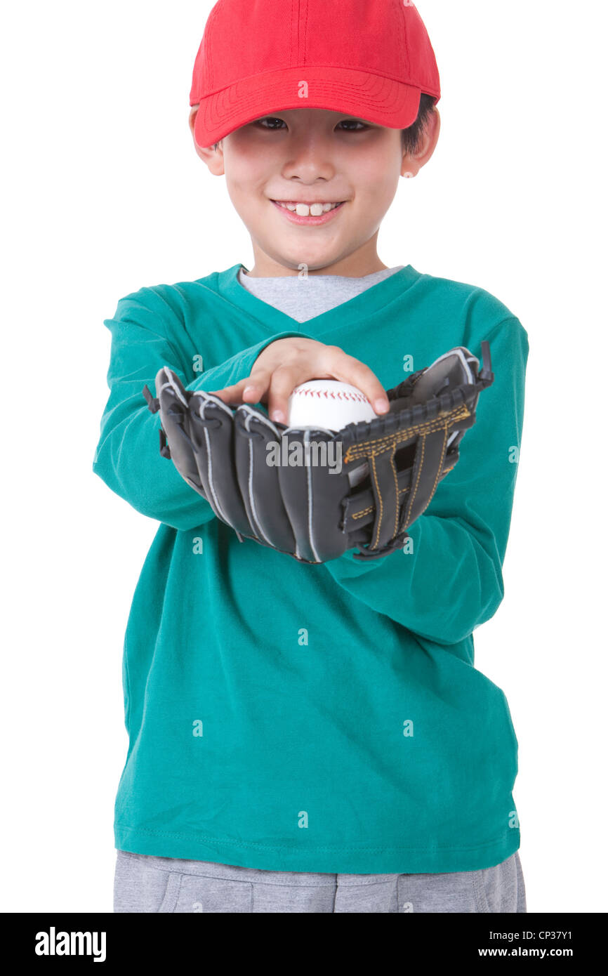 Little boy with baseball gear Stock Photo - Alamy