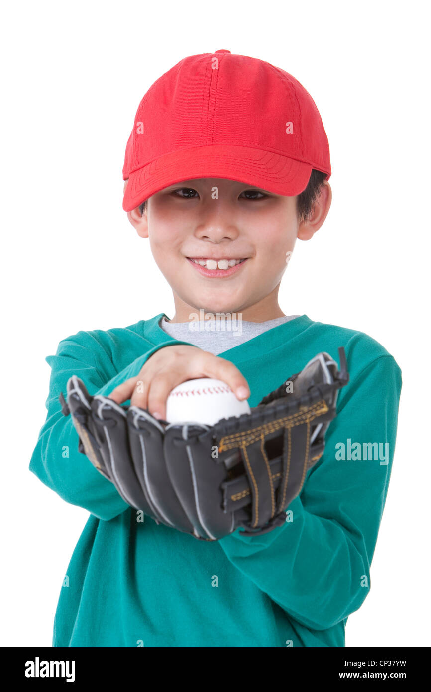Little boy with baseball gear Stock Photo - Alamy