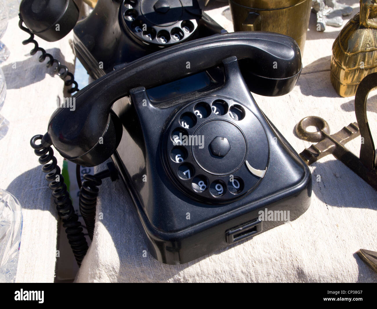 classic black telephone Stock Photo - Alamy