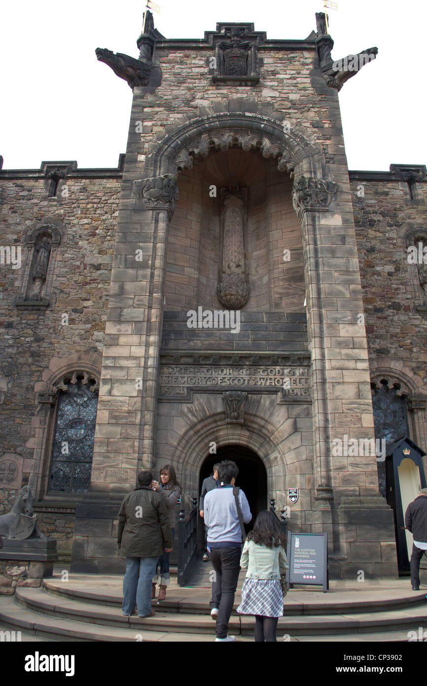 People entering the war museum inside Edinburgh Castle. This is a ...