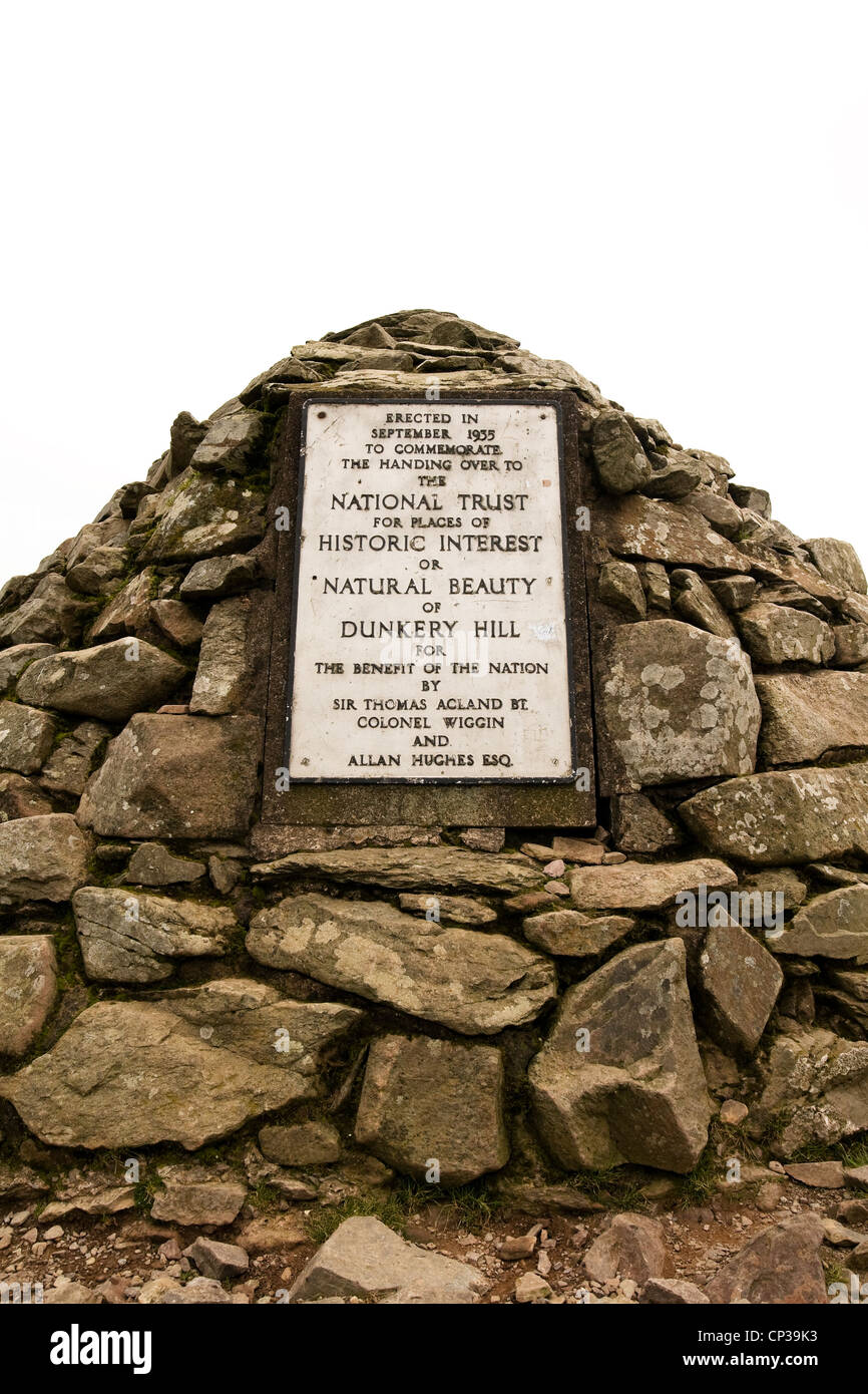 Sign on top of Dunkery Beacon Stock Photo - Alamy