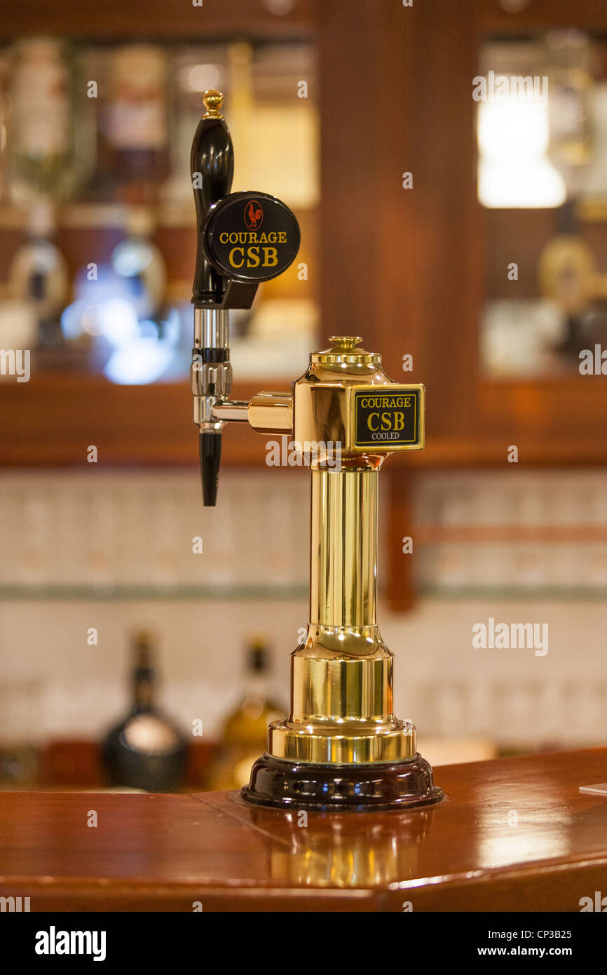 Beer tap on the counter of the Crew's recreation area. Royal Yacht ...