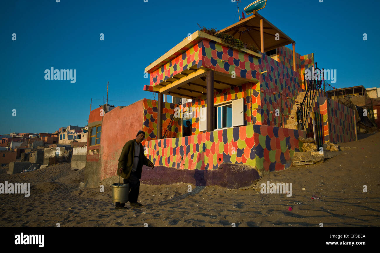 The village of Tifnit., The village at sunset Stock Photo - Alamy