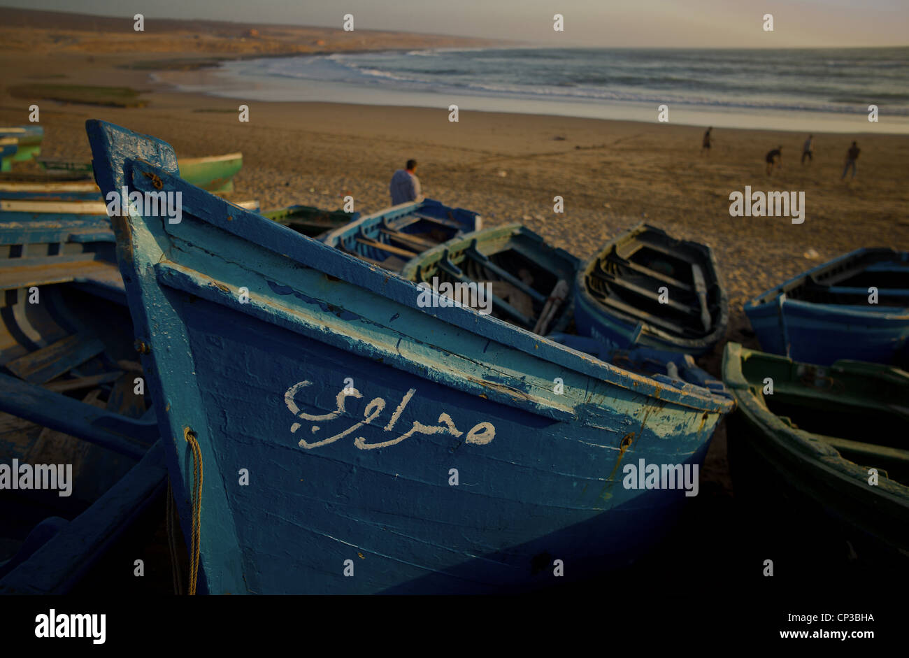 Tifnit, a fishermen village near Agadir., At the end of the day Stock ...