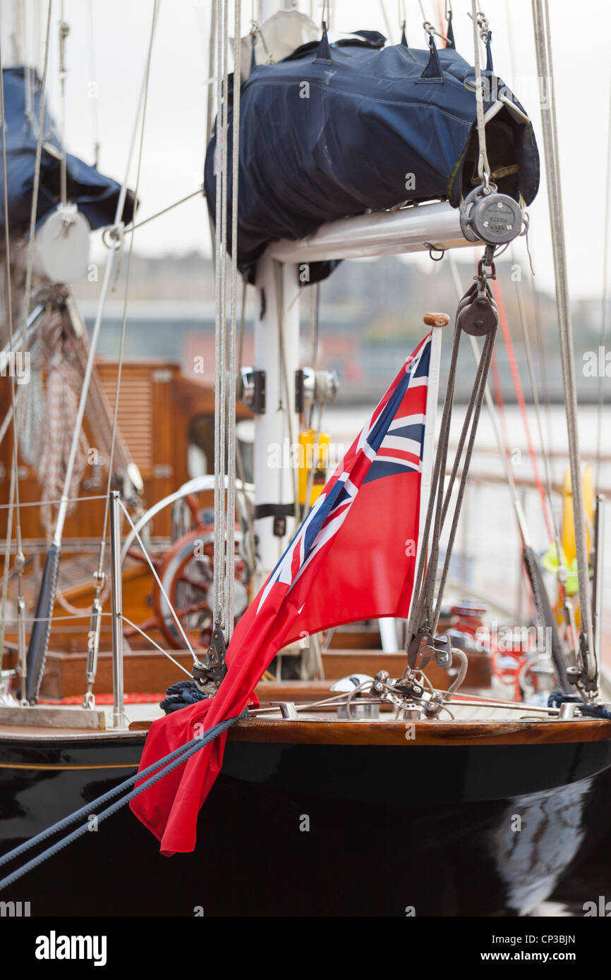 Racing Yacht Bloodhound berthed alongside Royal Yacht Britannia ...