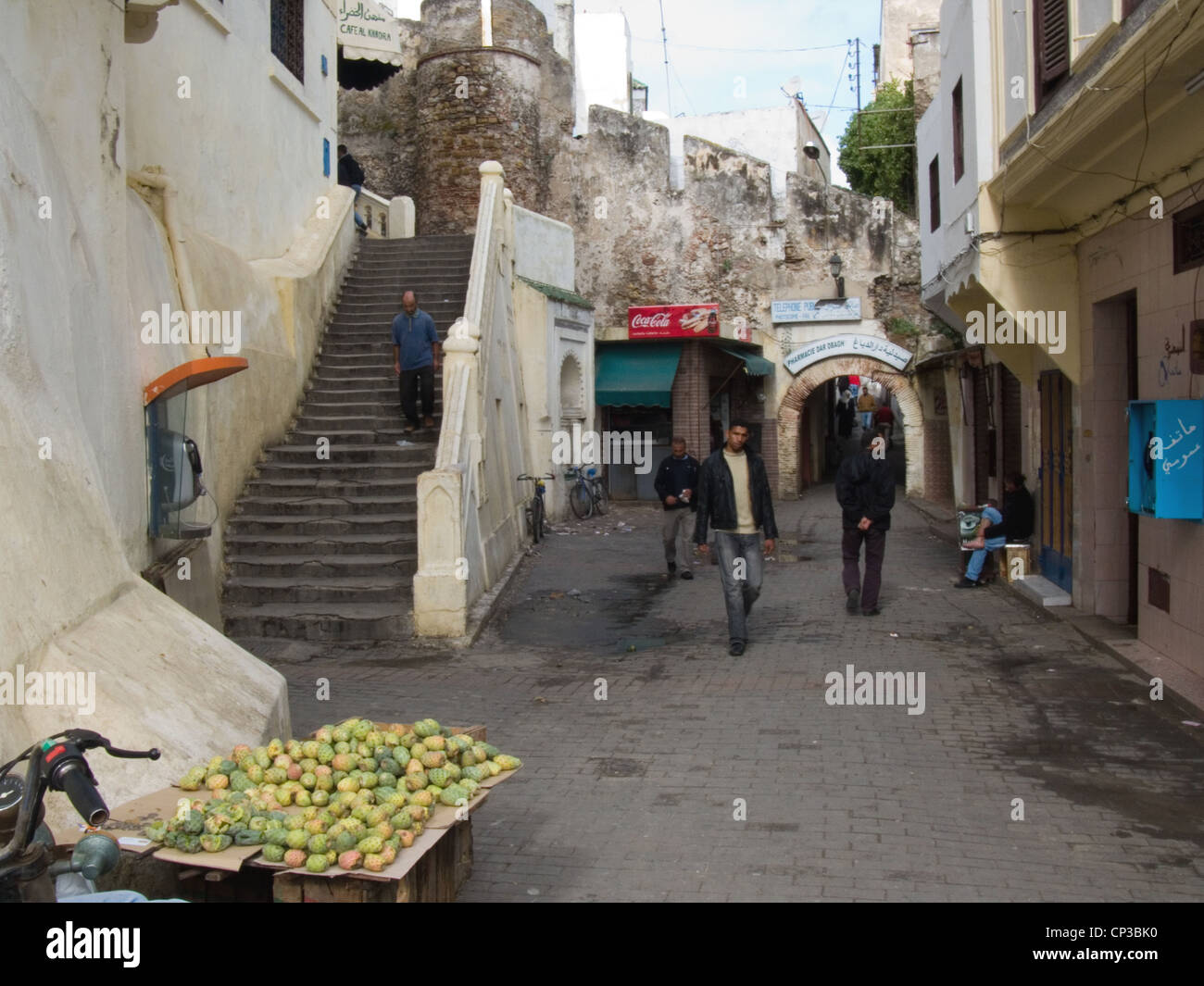Steps leading to the casbah, Tangier, Morocco Stock Photo - Alamy