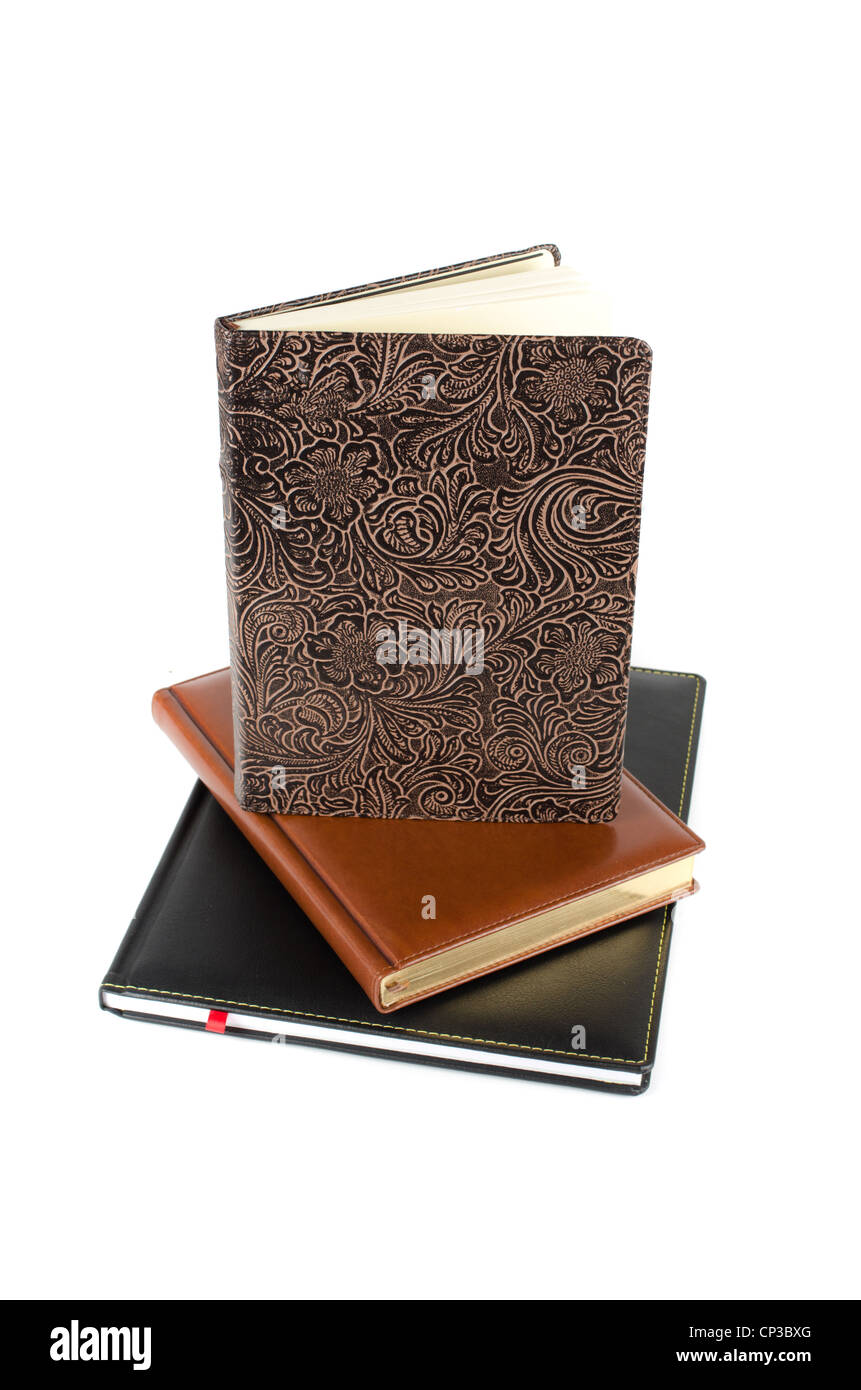 set of business book isolated over white background Stock Photo - Alamy