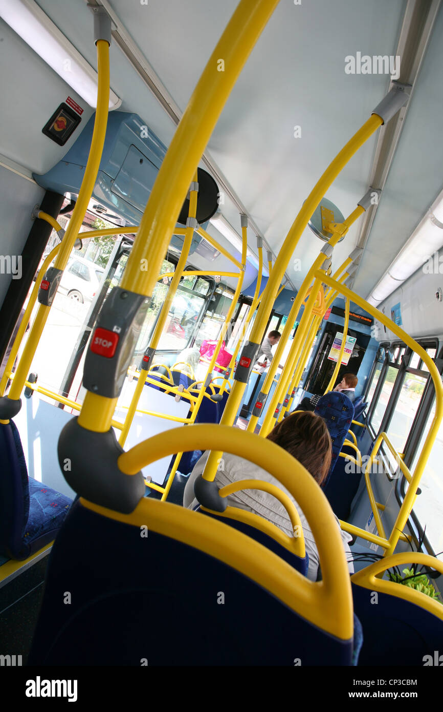 Inside view of London Double Decker Bus[Editorial only] Stock Photo - Alamy