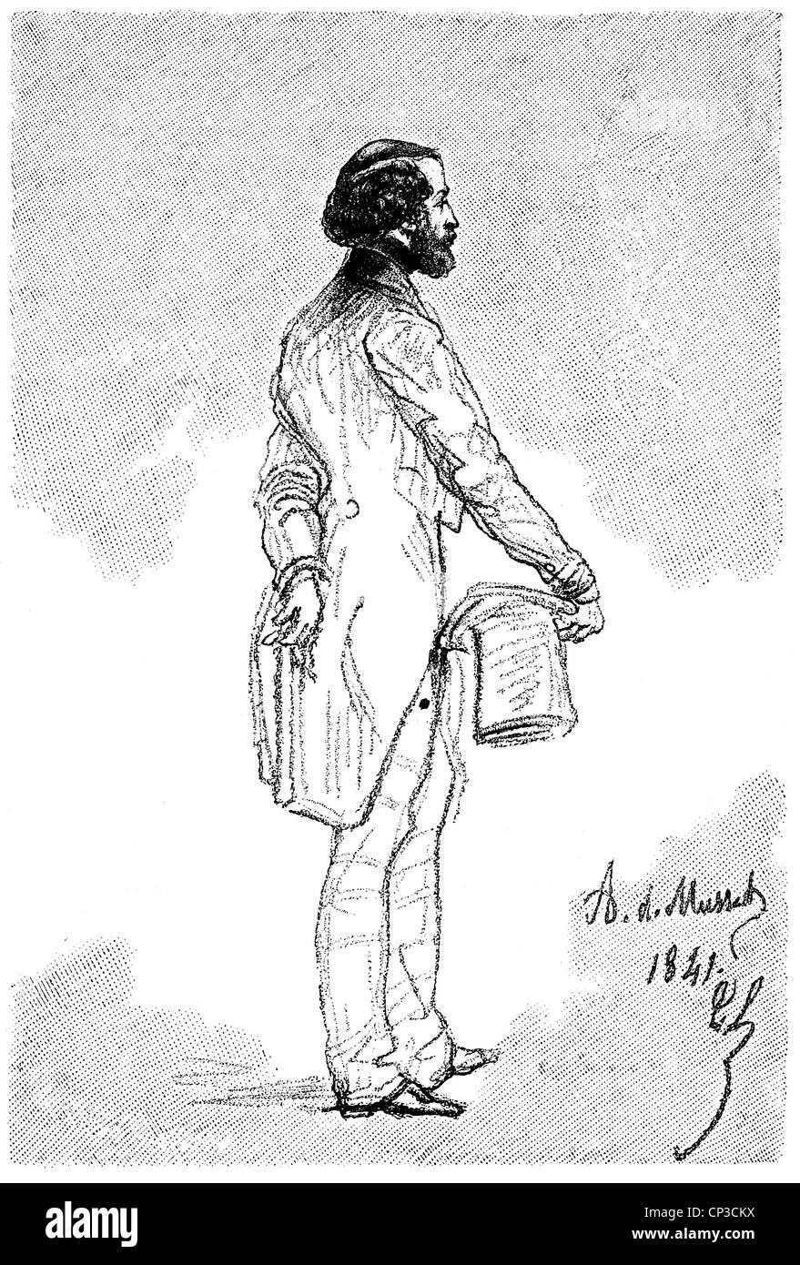 Alfred de Musset, 1810 - 1857, a French writer Stock Photo - Alamy