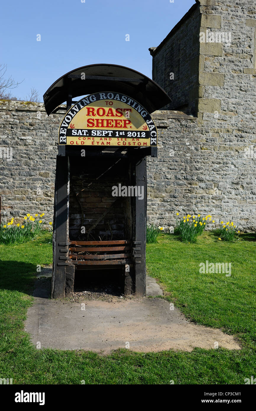 revolving roasting jack to roast lamb a custom of eyam derbyshire ...