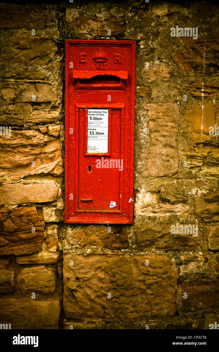 red letterbox in wall Stock Photo - Alamy